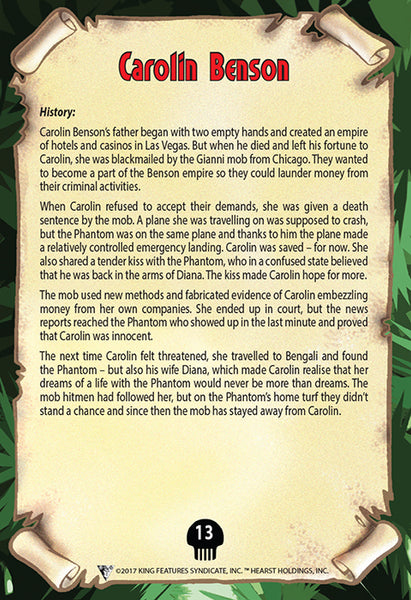 Phantom's Universe Character Card #13 - Caroline Benson – Phantom Comics