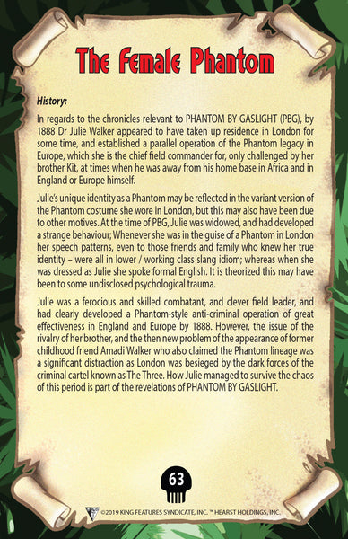 Phantom's Universe Character Card #63 - The Female Phantom – Phantom Comics